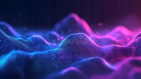Digital Waveforms In Blue And Purple Abstract Background Generated By