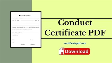 2023 Conduct Certificate Pdf Format Free Download