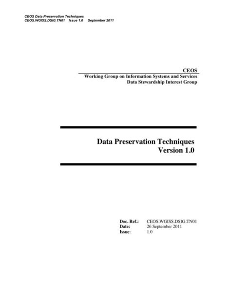 Data Preservation Techniques