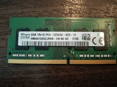 【目立った傷や汚れなし】sk Hynix 8gb Sodimm Ddr4 3200 Pc4 1rx16 Hmaa1gs6cjr6n Xn So