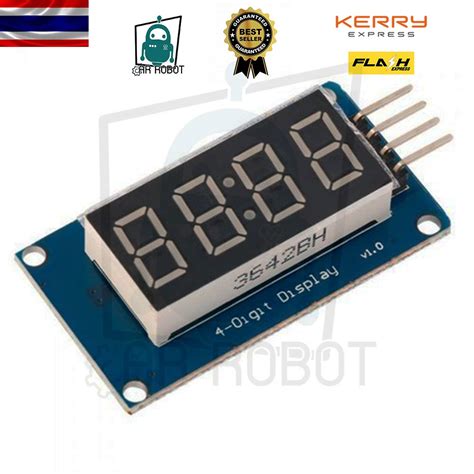 Led Time Clock Module For Arduino 036 Tm1637 Driver โมดูลแสดงผลแบบ