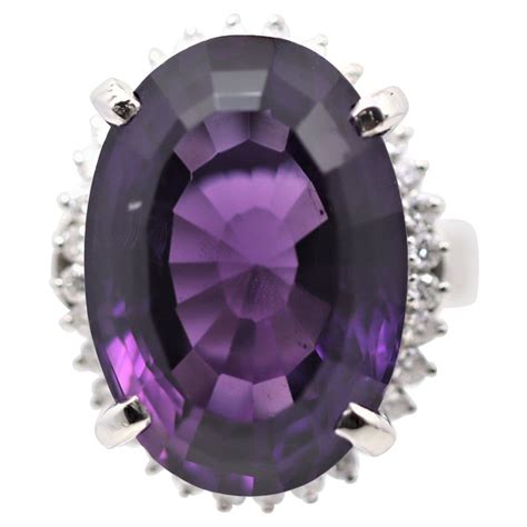 Vintage Amethyst Diamond Ring Platinum At 1stdibs Amethyst Platinum
