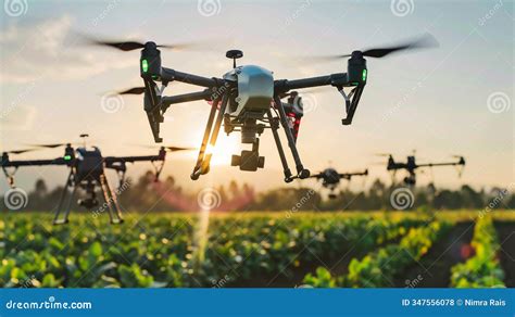 Agricultural Drones For Real Time Monitoring Of Farm Plants Stock Image
