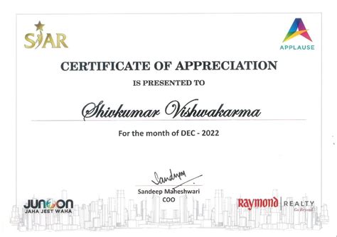 Shiv Vishwakarma On Linkedin Raymondrealty Shiningstar