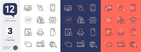 Set Of Delivery Web Search And Swipe Up Line Icons For Design Vector Stock Illustration