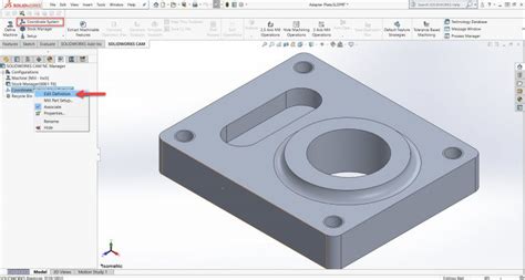 Solidworks Cam Standard Coordinate System Setup For Cnc Milling