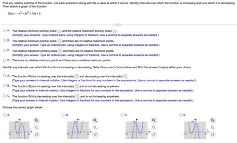Solved Find Any Relative Extrema Of The Function List Each