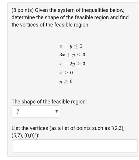 Solved Points Given The System Of Inequalities Below Determine
