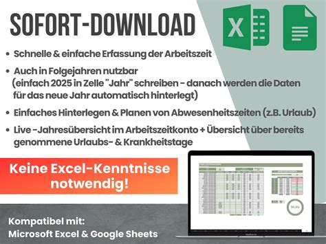 Arbeitszeiterfassung 2024 Excel Vorlage Arbeitszeitnachweis