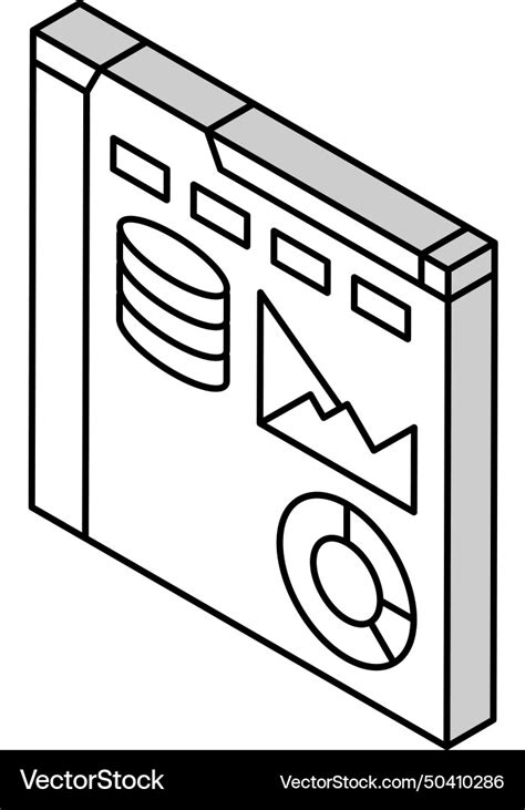Database Dashboard Isometric Icon Royalty Free Vector Image