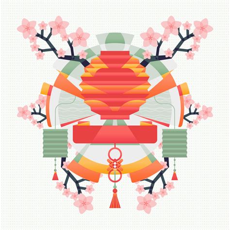 Lanterns And Cherry Blossoms China Illustrations Vectors Ai Esp Free