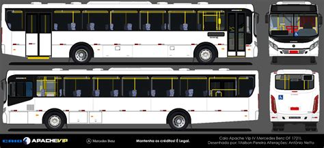 Desenhos de Ônibus Caio Apache Vip IV Mercedes Benz OF 1721L