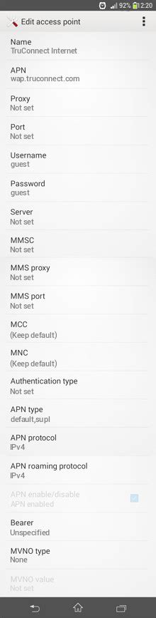 Truconnect Lenovo A3900 Internet Apn Settings For United States Apn