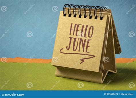 Hello June In Desktop Calendar Stock Image Image Of Month Calendar