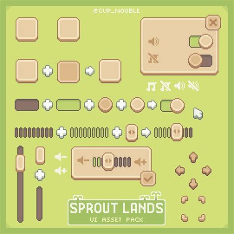 Preview Of Ui Sprites In Sprout Lands Ui Pack Preview Of Ui Sprites In Sprout Lands Ui Pack