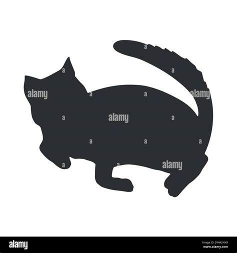 Cute Lying Cat Silhouette Vector Illustration Stock Vector Image And Art