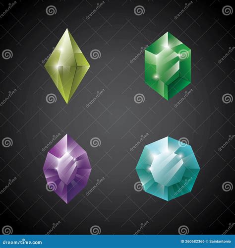 Gems And Jewels Set Precious Stones And Diamonds Collection Game Loot