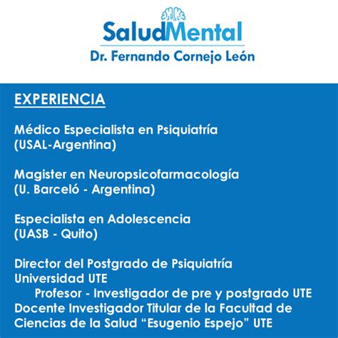 Doctor Fernando Cornejo León Especialista En Psiquiatria En Quito