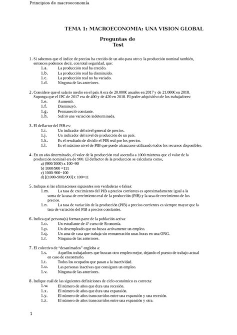 Ejercicios De Macroeconomía Docsity