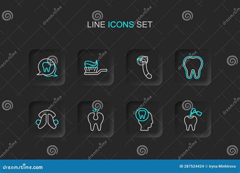 Fixer La Dent De Ligne Avec Caries Et Forer Dentifrice Dents Cassées