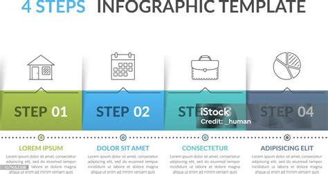 infographic template with 4 steps stock illustration download image