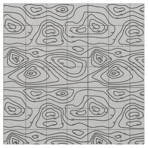 Topographic Map Pattern Fabric