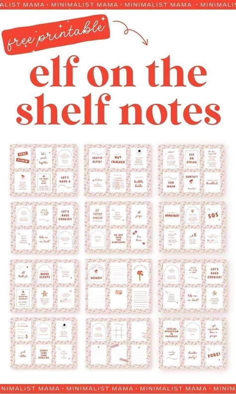An Advertisement For The Elf On The Shelf Notes Book With Red And