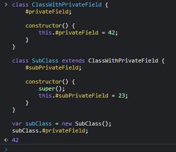 Google Chrome Private Variables Of Parent Class Able To Access In