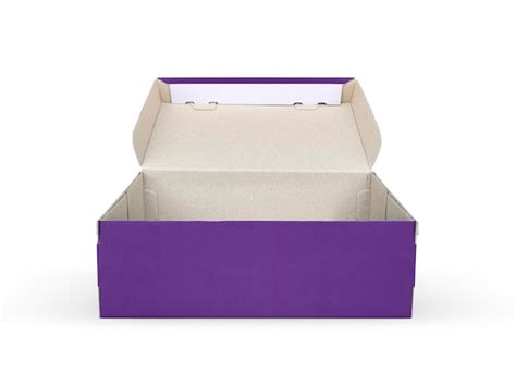 빈 포장 상자 흰색 배경에 고립 된 모형을 엽니 다 프리미엄 사진