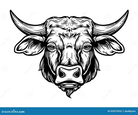 Angry Longhorn Bull Illustration Cartoon Vector