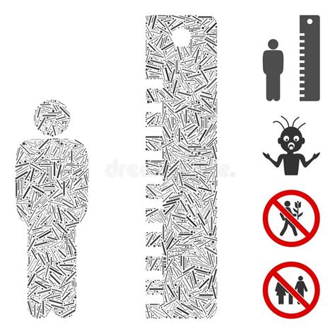 Hatch Man Height Icon Vector Collage Stock Vector Illustration Of
