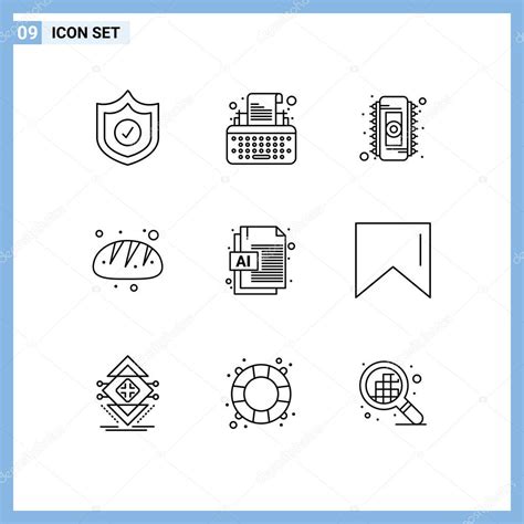 Paquete De Iconos De Vectores De Stock De Signos Y S Mbolos De L Nea Para Archivos Ai Electr