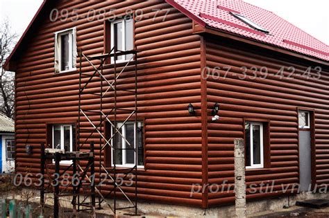 Металлический сайдинг 067-339-42-43 под бревно, под блок-хаус Винница