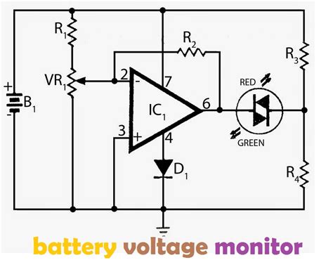 Battery Voltage Monitor Electronic Circuit