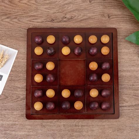 Wooden Tic Tac Toe Chess Two Player Battle Logical Thinking Training Early Education Board Game