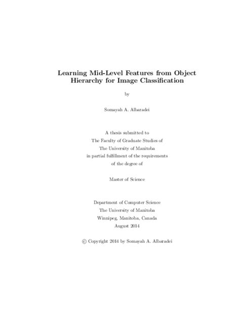 Pdf Learning Mid Level Features From Object Hierarchy For Image