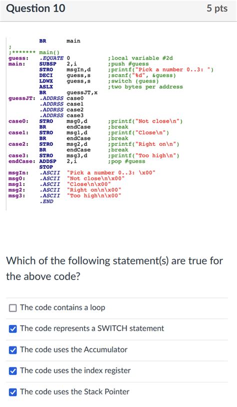 Solved Question 10 5 Pts Which Of The Following Statement S Chegg