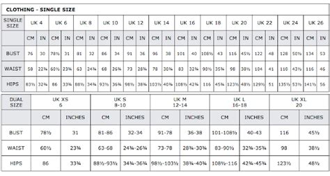 Saudagar Uk Online Womens Sizing Chart