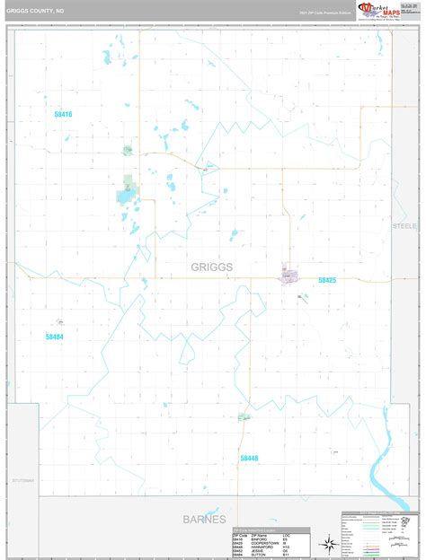 Griggs County Nd Wall Map Premium Style By Marketmaps Mapsales