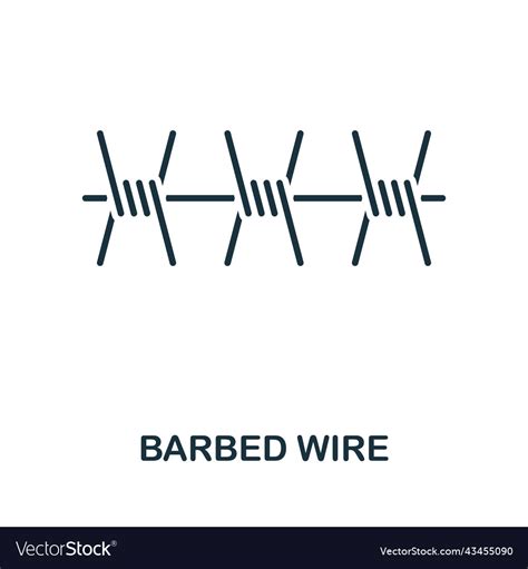 Barbed Wire Icon Monochrome Simple Line War Icon Vector Image