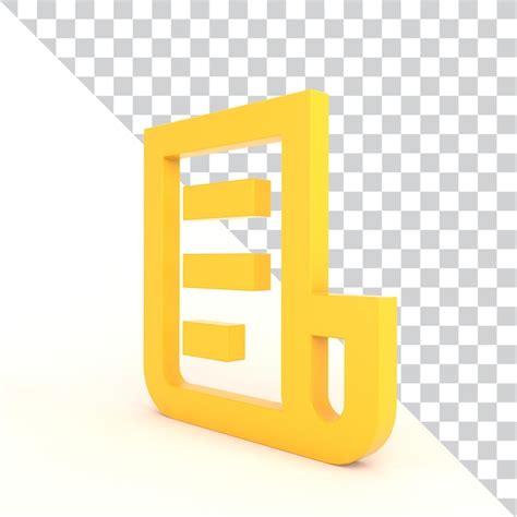 3d Rendered Yellow Document Icon Free Psd
