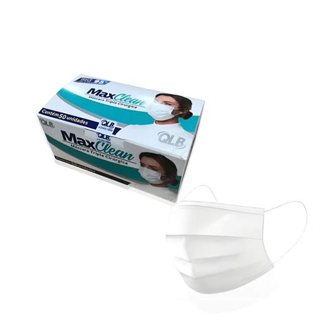 Kit Máscara Cirúrgica Descartável Tripla Branca cx MaxClean QLB Medical Place Loja de