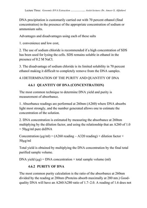 Whole Genomic DNA Extraction Lecture PDF
