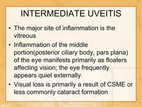 Uveitis Classification And Clinical Features 1 Pptx