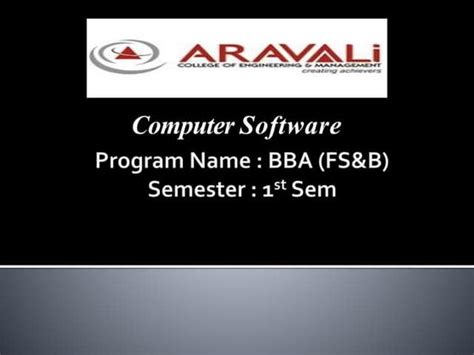 Computer Software System Software Application Software Ppt