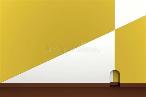 Abstract Yellow White Geometric Background Front View Of Interior Room