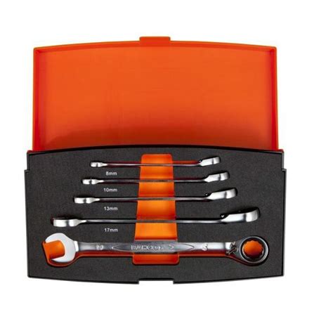 Bahco 5 Piece Metric Ratcheting Combination Spanner Set Ba1rms5