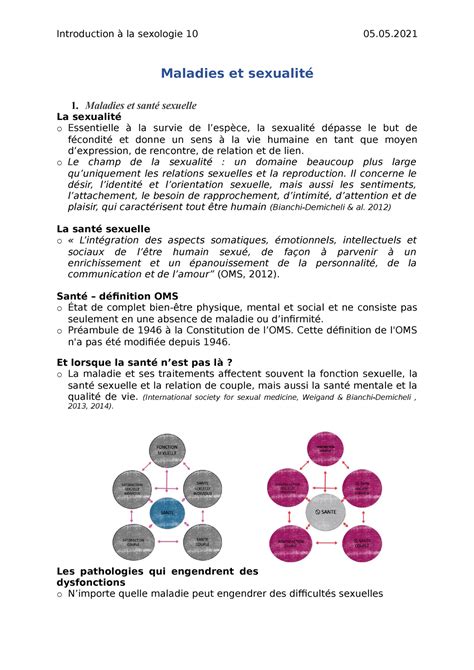 Introduction à la sexologie Maladies et sexualité Maladies et sexualité 1 Maladies et santé