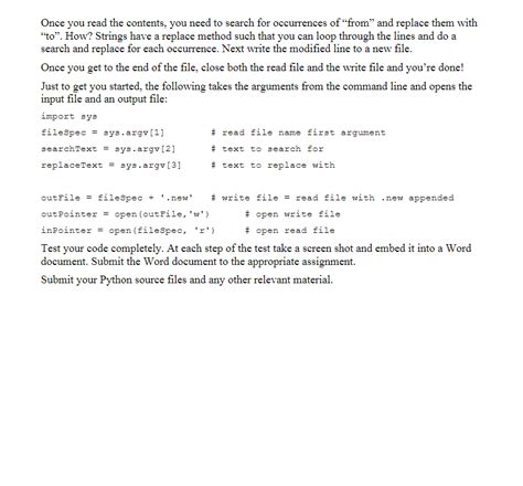 Solved FILE MANIPULATION WITH PYTHON ASSIGNMENT INSTRUCTIONS Chegg Com