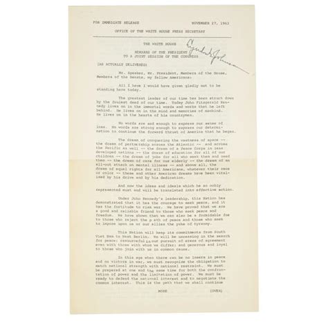 bonhams johnson s let us continue speech signed johnson lyndon